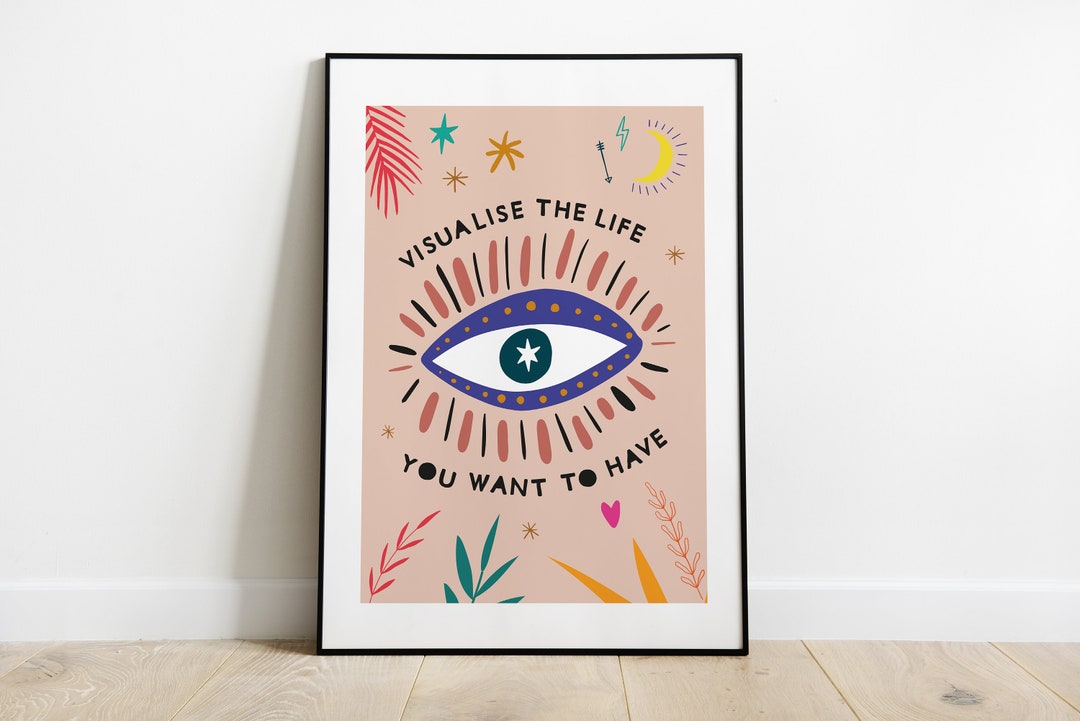 Art Print | Visualise the Life | Motivational Quote Print, Framed Print ...