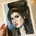 Amy Winehouse Portrait, Original Hand-painted Watercolor Artwork ...