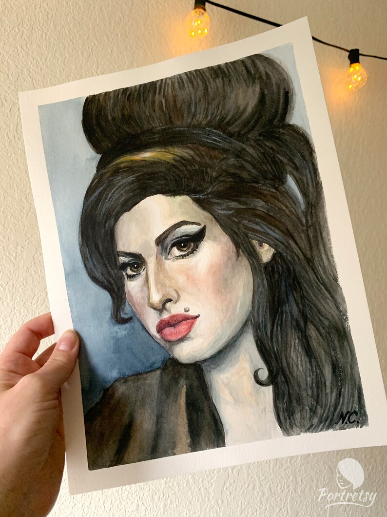 Amy Winehouse Portrait Original Hand-painted Watercolor - Etsy
