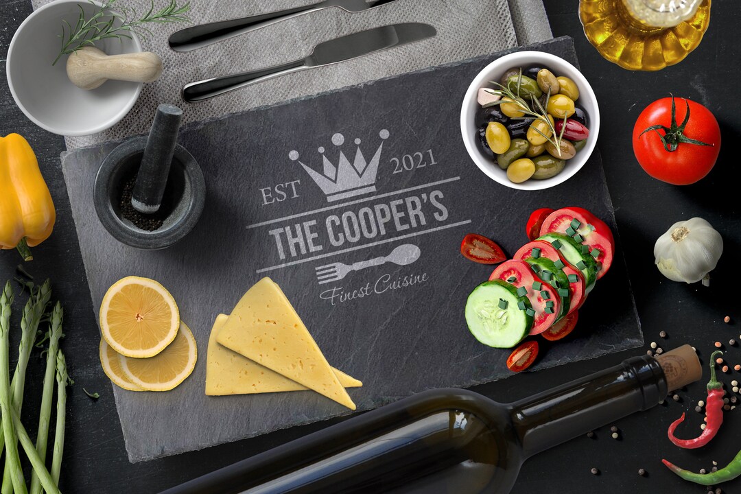 Personalised Slate Family Name Company Logo Cheeseboard - Etsy