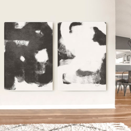 Large Wall Art Black White Print Abstract Painting Original - Etsy