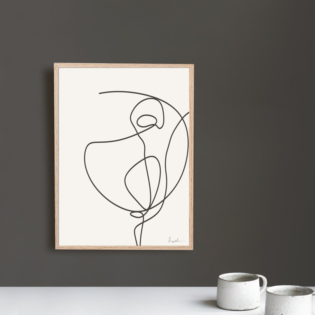 One Line Continuous Print, Minimalist, Digital Download, Modern Poster ...