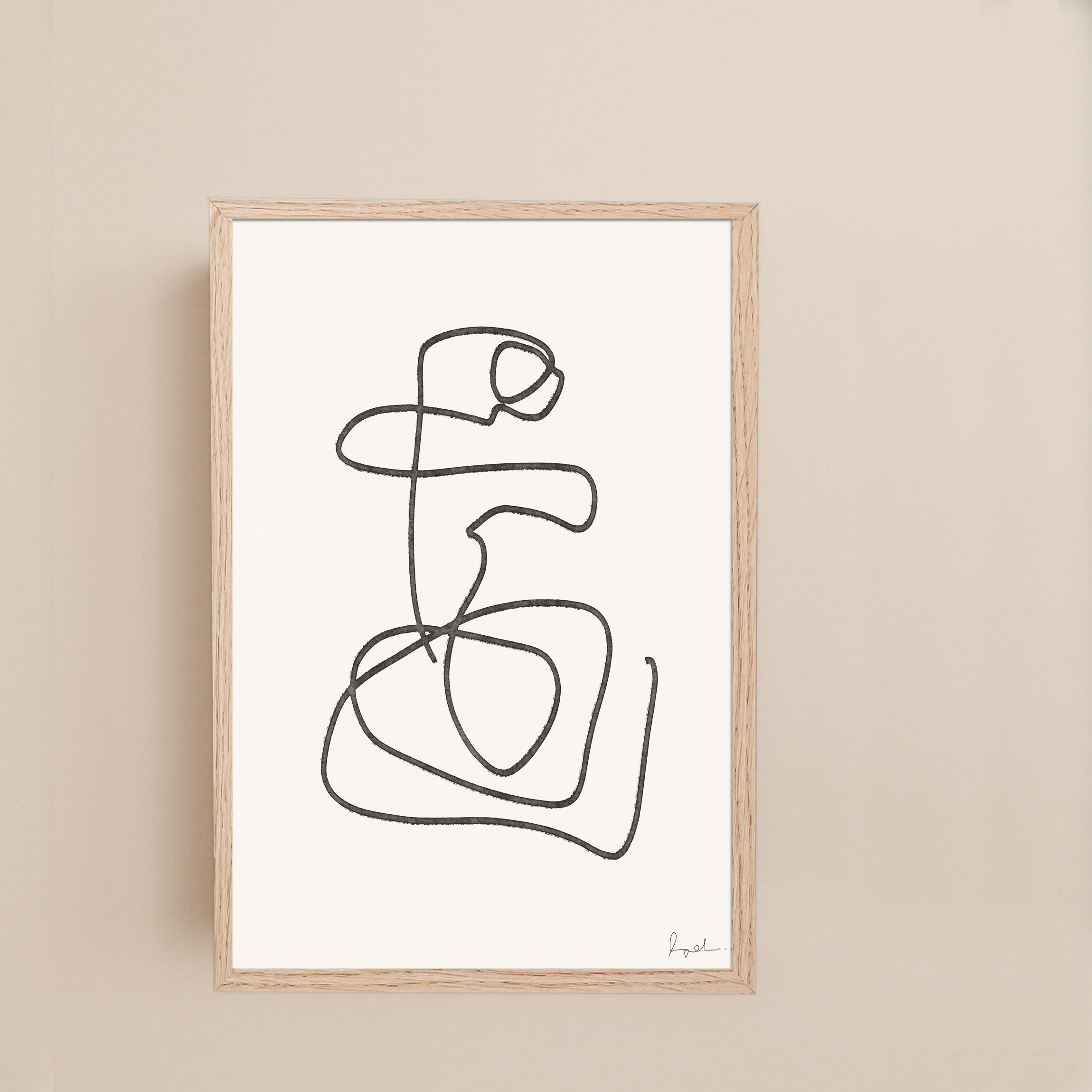 Line Art Set of 3, Minimalist Digital Print, Living Room Wall Art Set ...