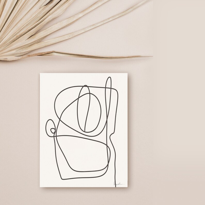 Art Print Set of 2 Line Art One Line Drawing Minimalist - Etsy