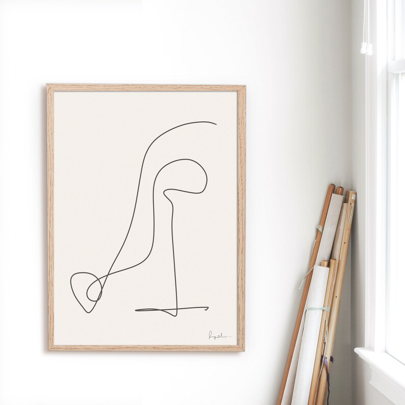 Continuous Line Art, Simple Art Print, Instant Download, Minimalist ...