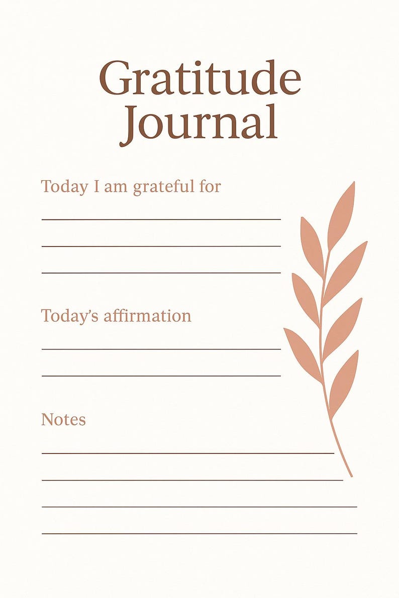 Gratitude Journal Printable – Boho Self-care Page – Instant PDF ...