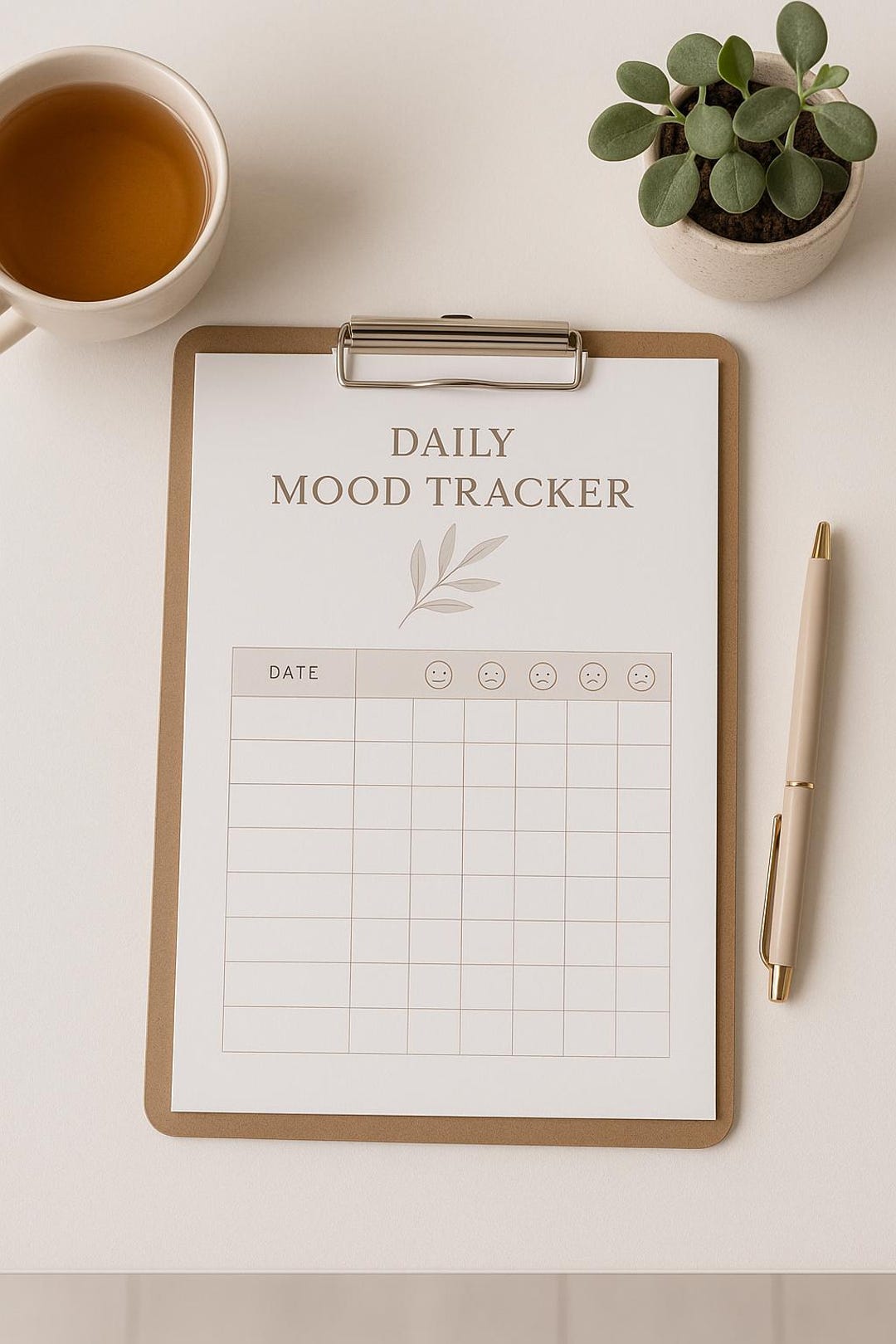 Daily Mood Tracker Printable – Minimalist Mental Health Log – Self-care ...