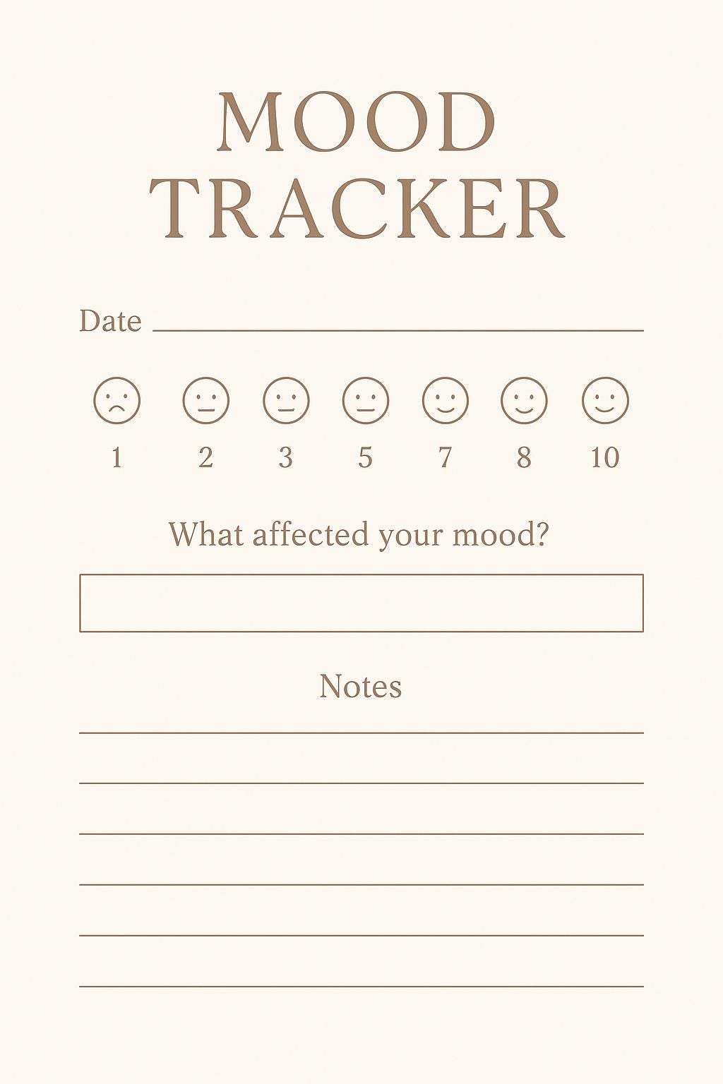 Boho Mood Tracker Printable – Mental Health Journal for Self-care ...