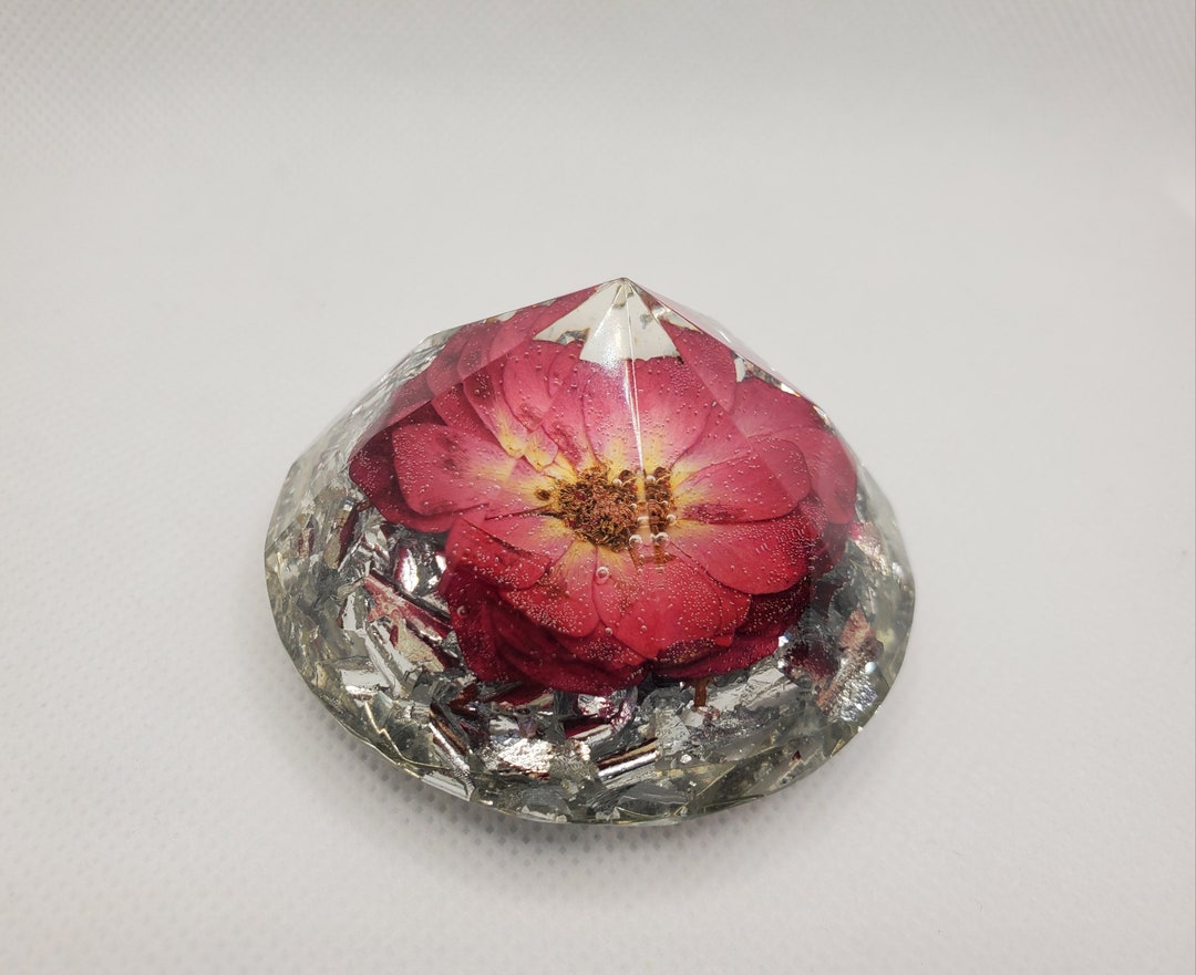 Pressed Rose Diamond-shape Paper Weight/decorative Item - Etsy