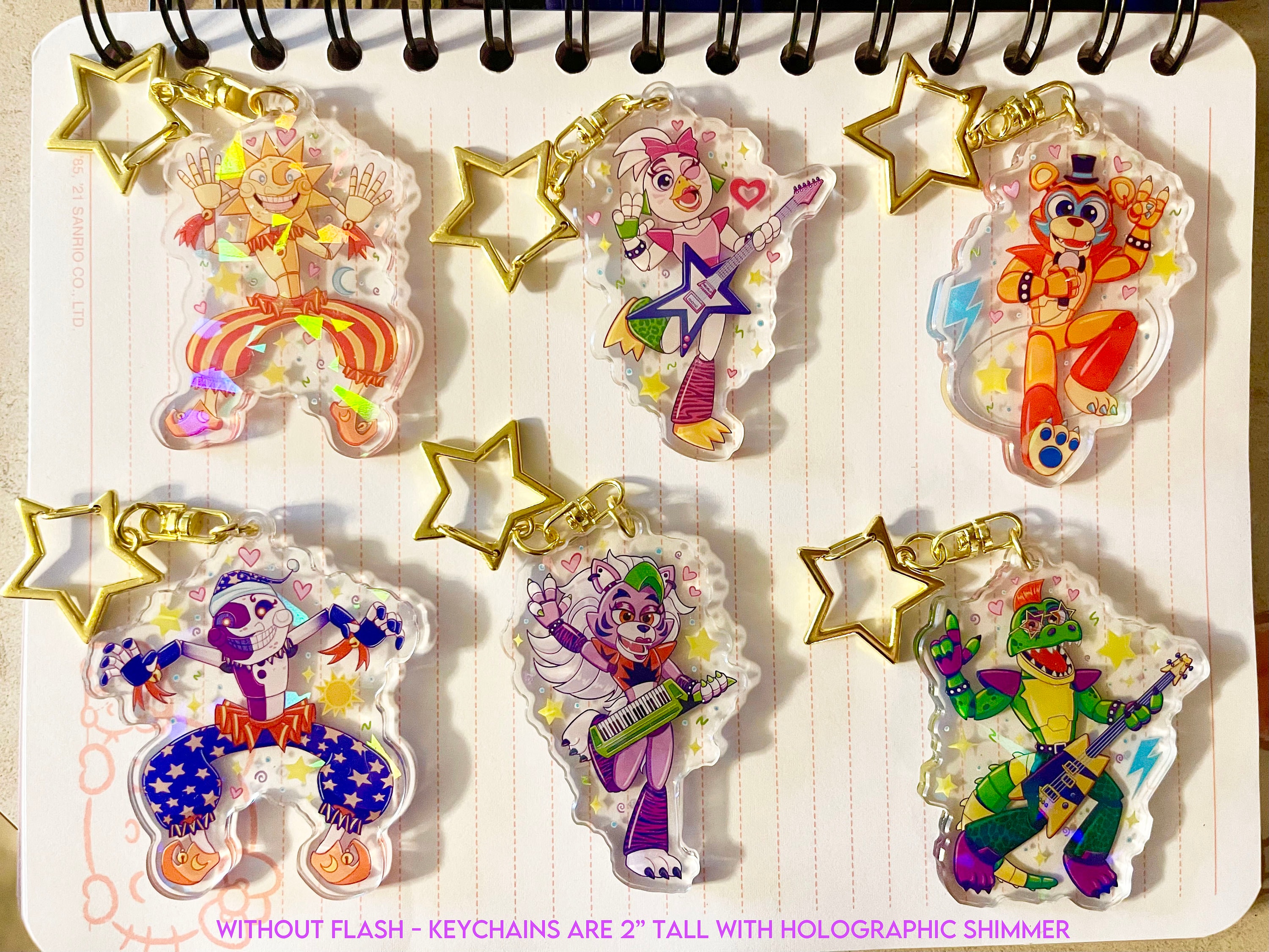 FNAF Acrylic Keychains Holographic Keychains Five Nights at - Etsy