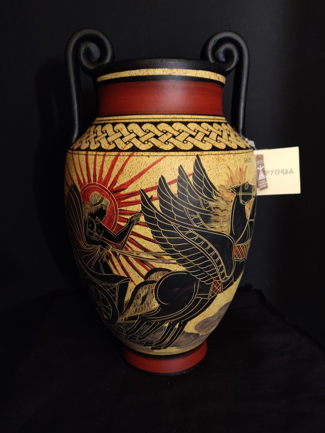 Krater with helix handles and depictions from the ancient Greek ...