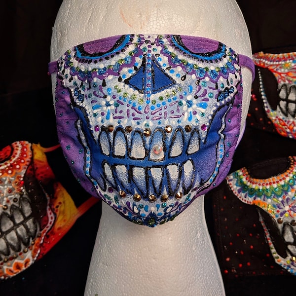 Sugar Skull Face Mask - Etsy
