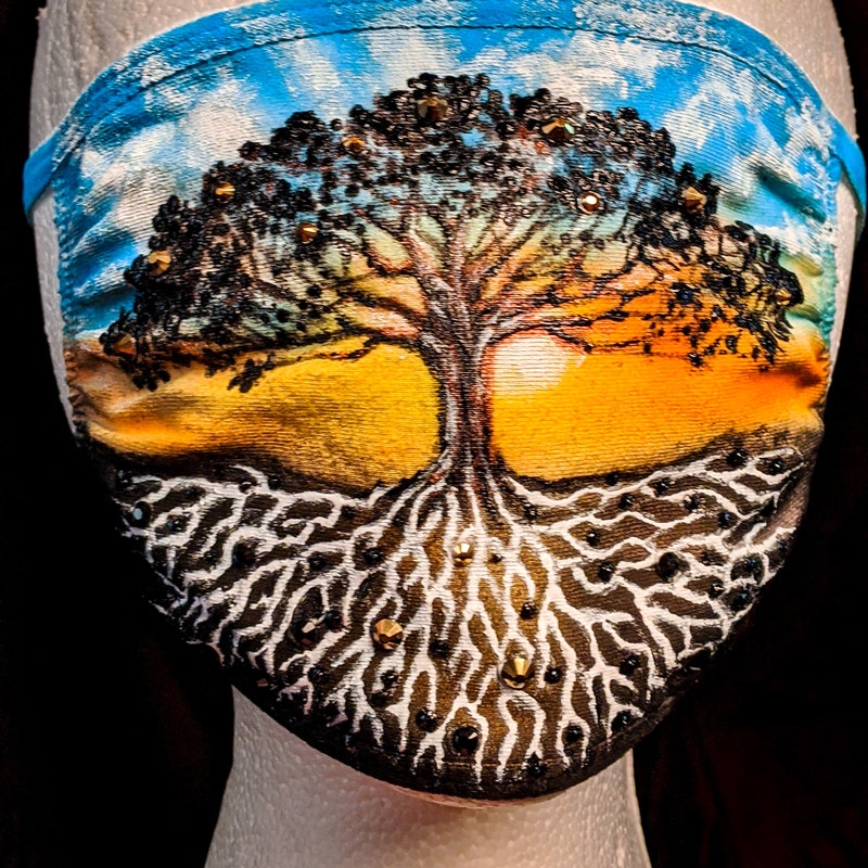 Painted Face Mask - Etsy