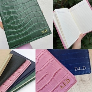 Personalised A5 Notebook Crocodile Leather Customised Initials - Name ...