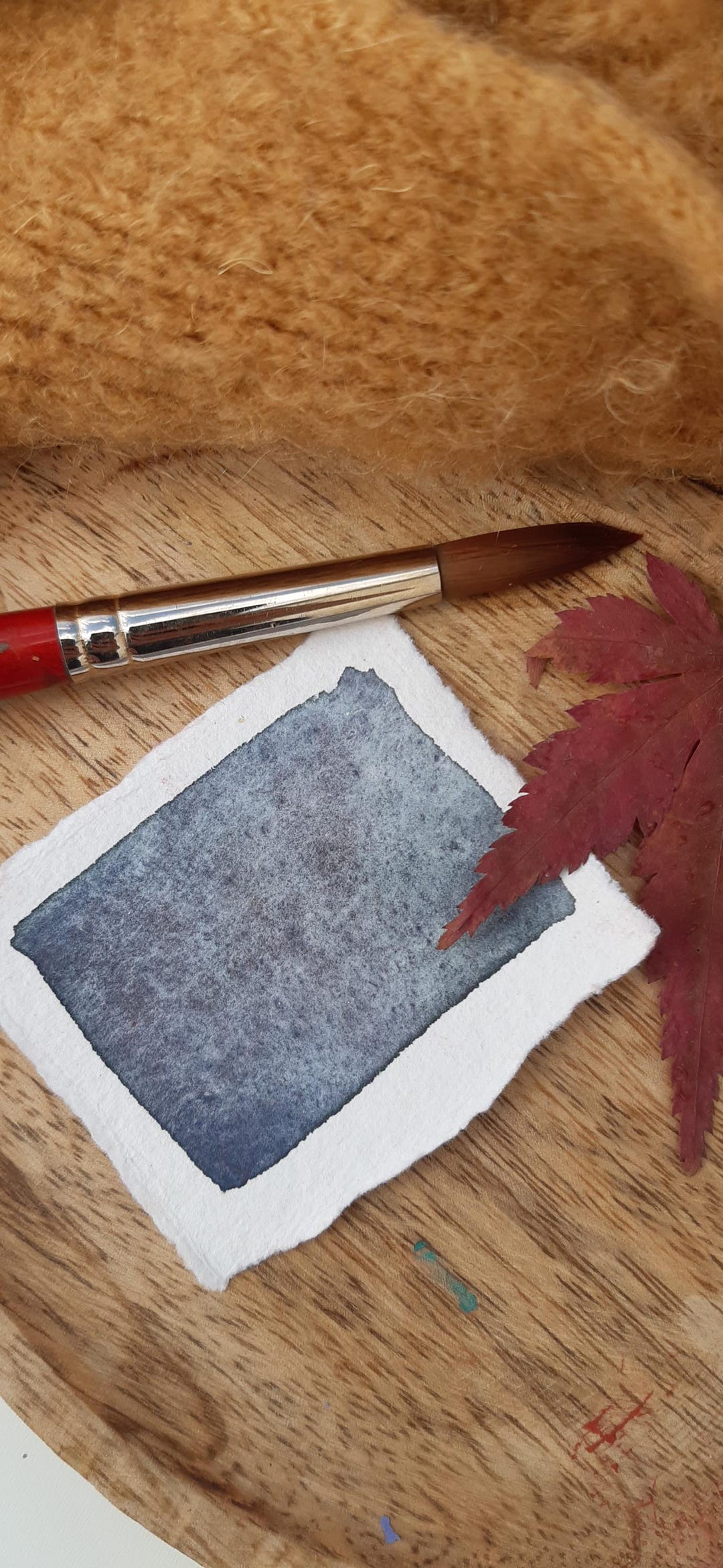 Handmade “ash Blue” Artisanal Watercolor, Artistic Quality Honey ...