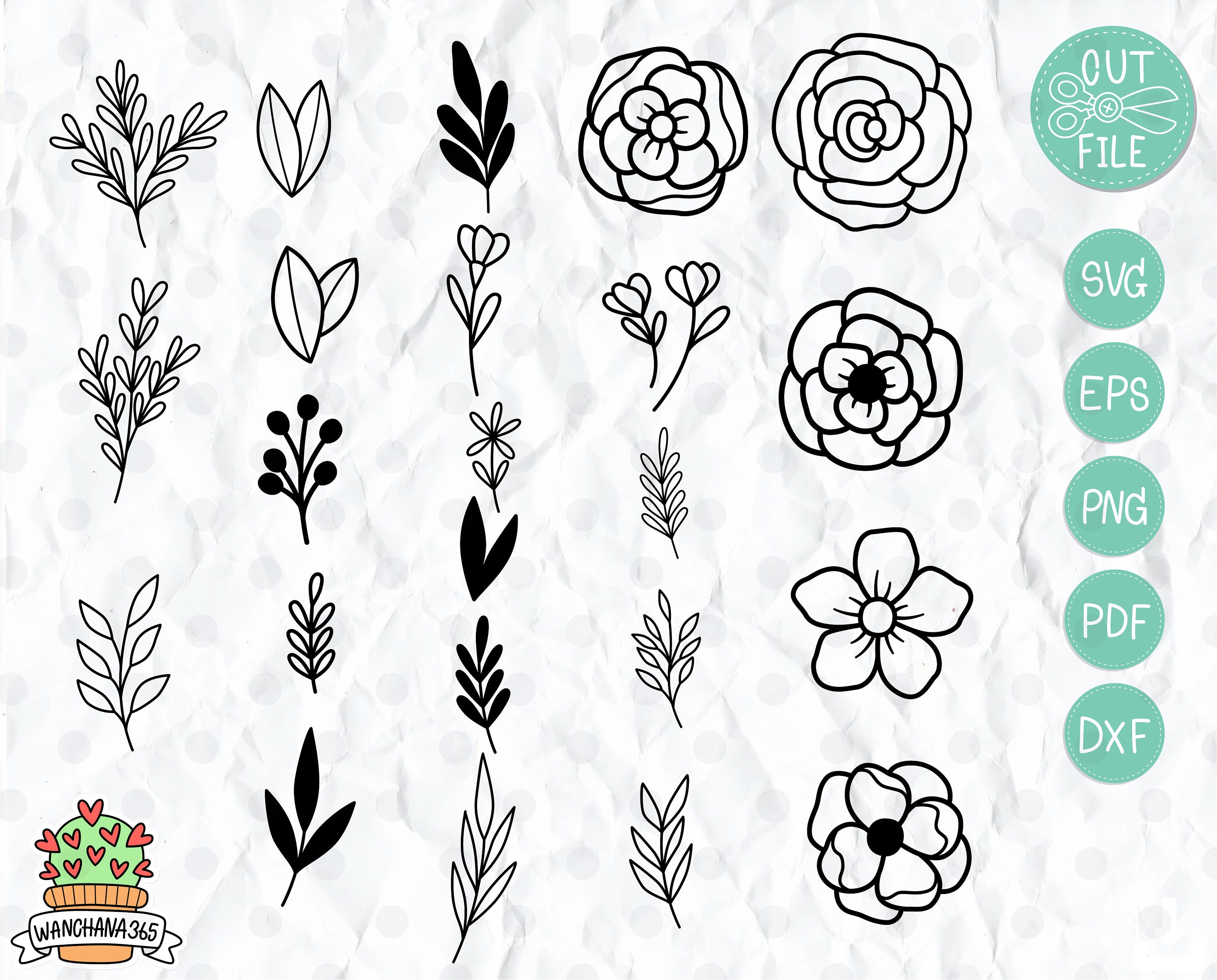 Flower Svg Bundle Floral Arrangement Svg Wildflower Svg - Etsy