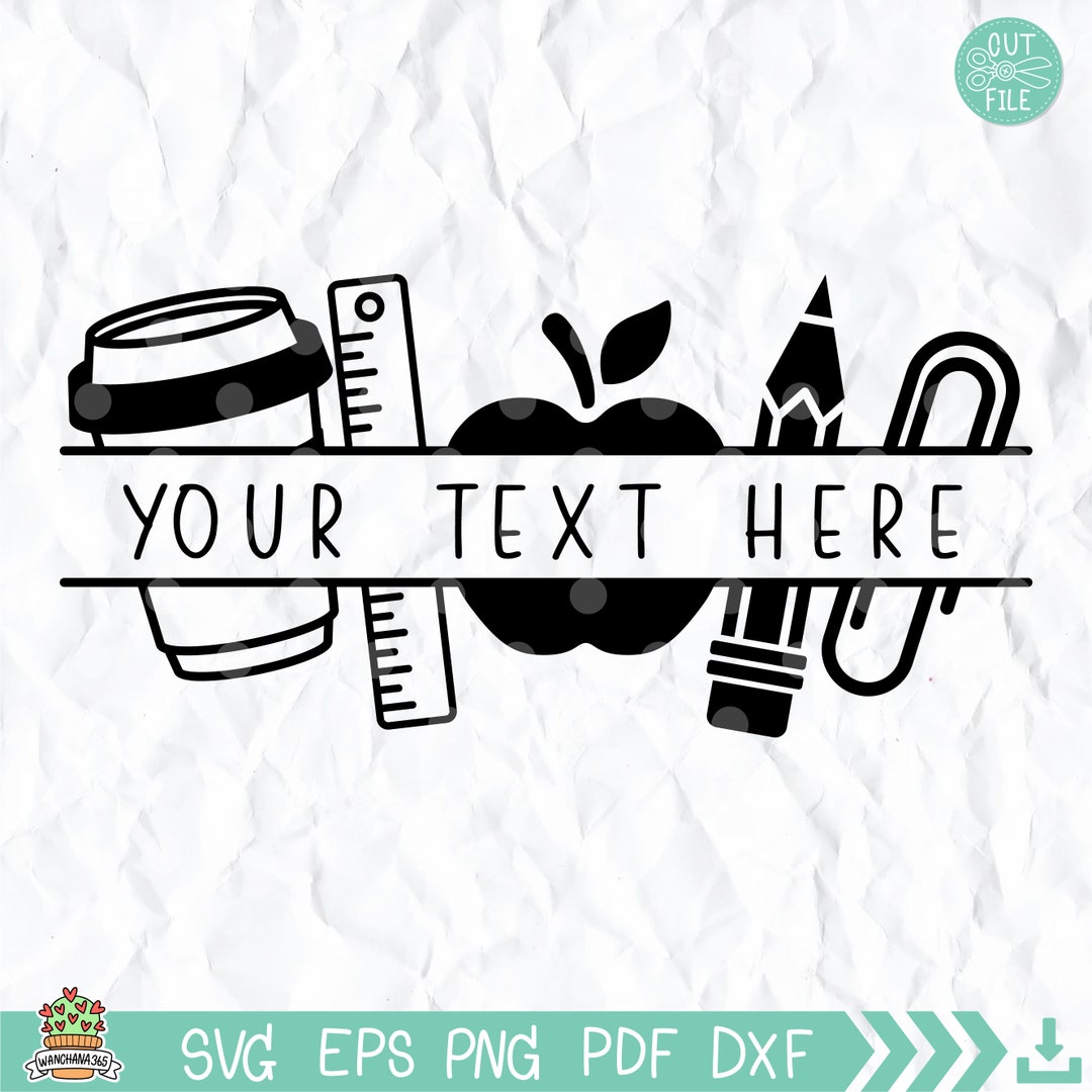 Teacher Svg, Teacher Split Monogram Svg File for Cricut, Back to School ...