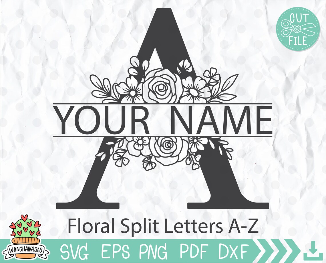 Split Monogram Letters A-Z Svg Png Dxf and Eps Files - Etsy