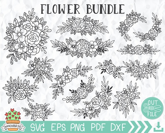Flower SVG Floral Svg Floral Svg Bundle Flower Svg Cut | Etsy
