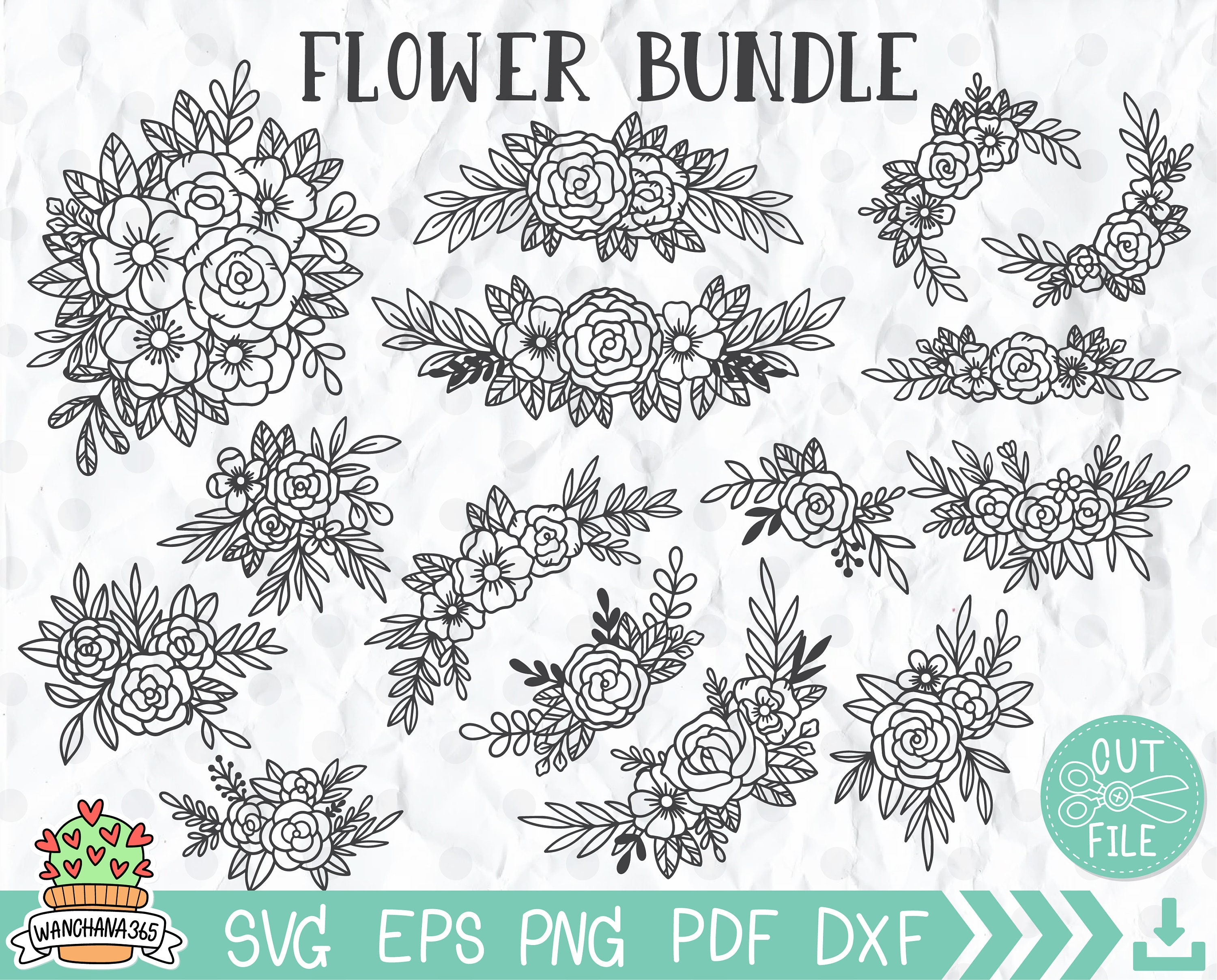 Flower SVG Floral Svg Floral Svg Bundle Flower Svg Cut | Etsy