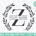 Alphabet Split Monogram Svg, Wreath Alphabet Svg, Last Name Svg, Laurel ...
