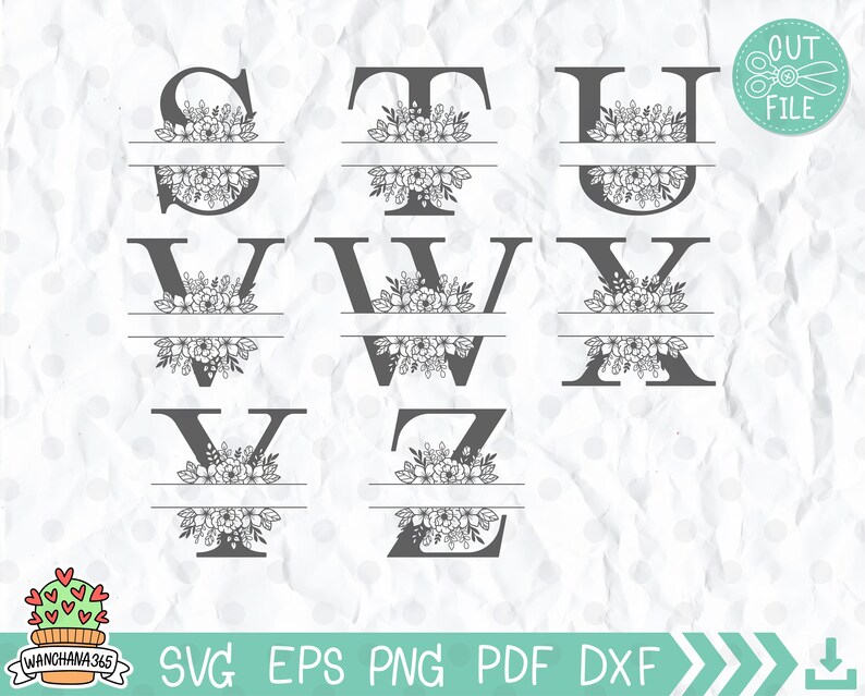 Split Monogram Letters A-Z Instant Digital Download Svg - Etsy