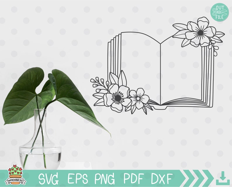 Books Svg Teacher Shirt Svg Books With Flowers Monogram Svg - Etsy