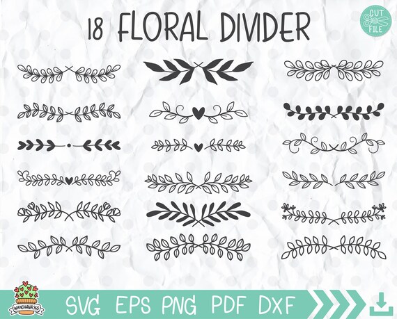 Floral Divider Svg Leaf Border Svg Bundle Greenery Leaf - Etsy Canada