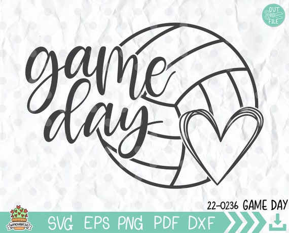 Game Day Sports Volleyball Svg Png Dxf Eps Files - Etsy