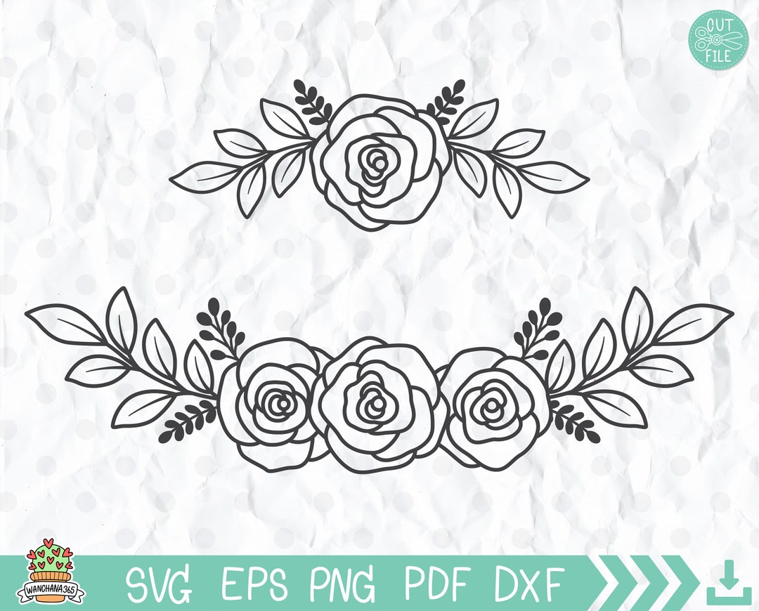 Floral Frame SVG: Hand-drawn Rose Bouquet Corner (digital Download) - Etsy