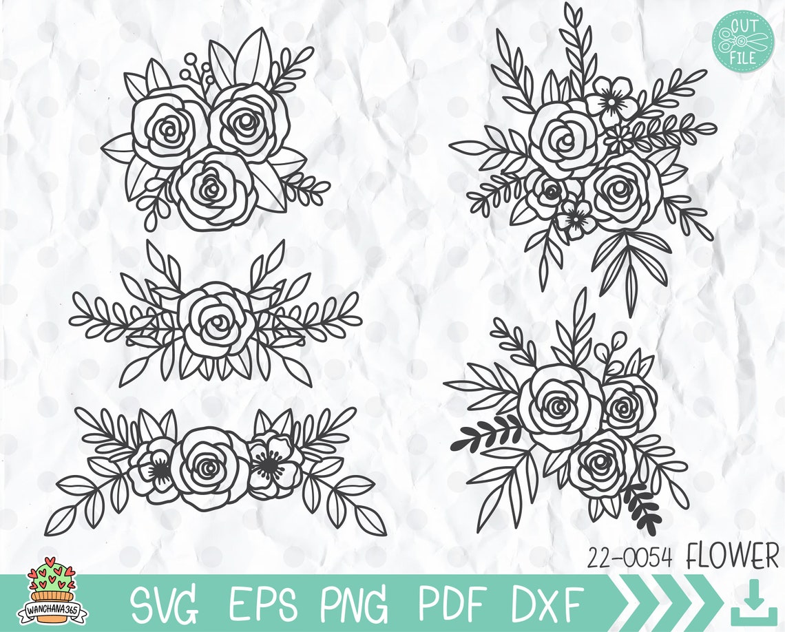 Flower SVG Floral Svg Floral Svg Bundle Flower Svg Cut - Etsy
