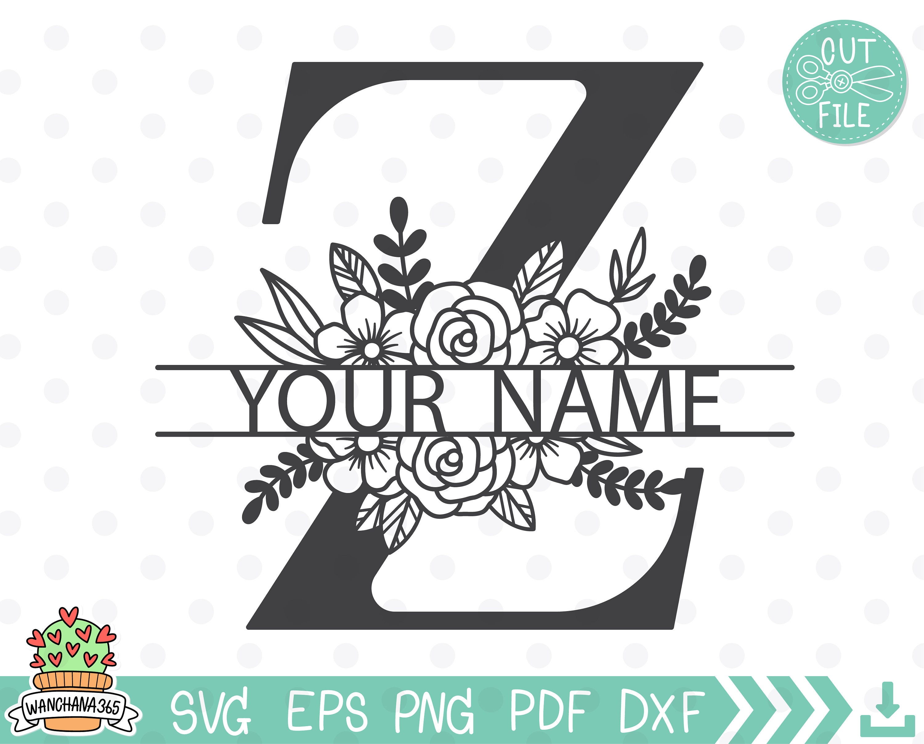 Floral Split Letters A-Z SVG Floral Split Letter Svg Floral - Etsy ...