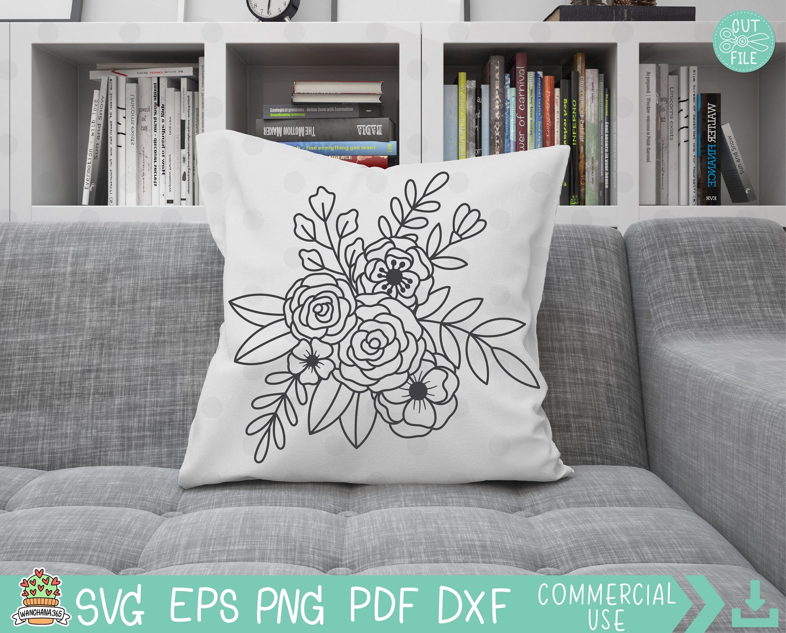 Hand Drawn Flowers Bundle Svg Floral Frame Svg Rose Bouquet - Etsy