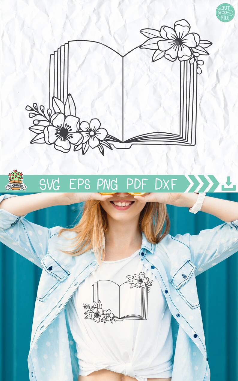 Books Svg Teacher Shirt Svg Books With Flowers Monogram Svg - Etsy