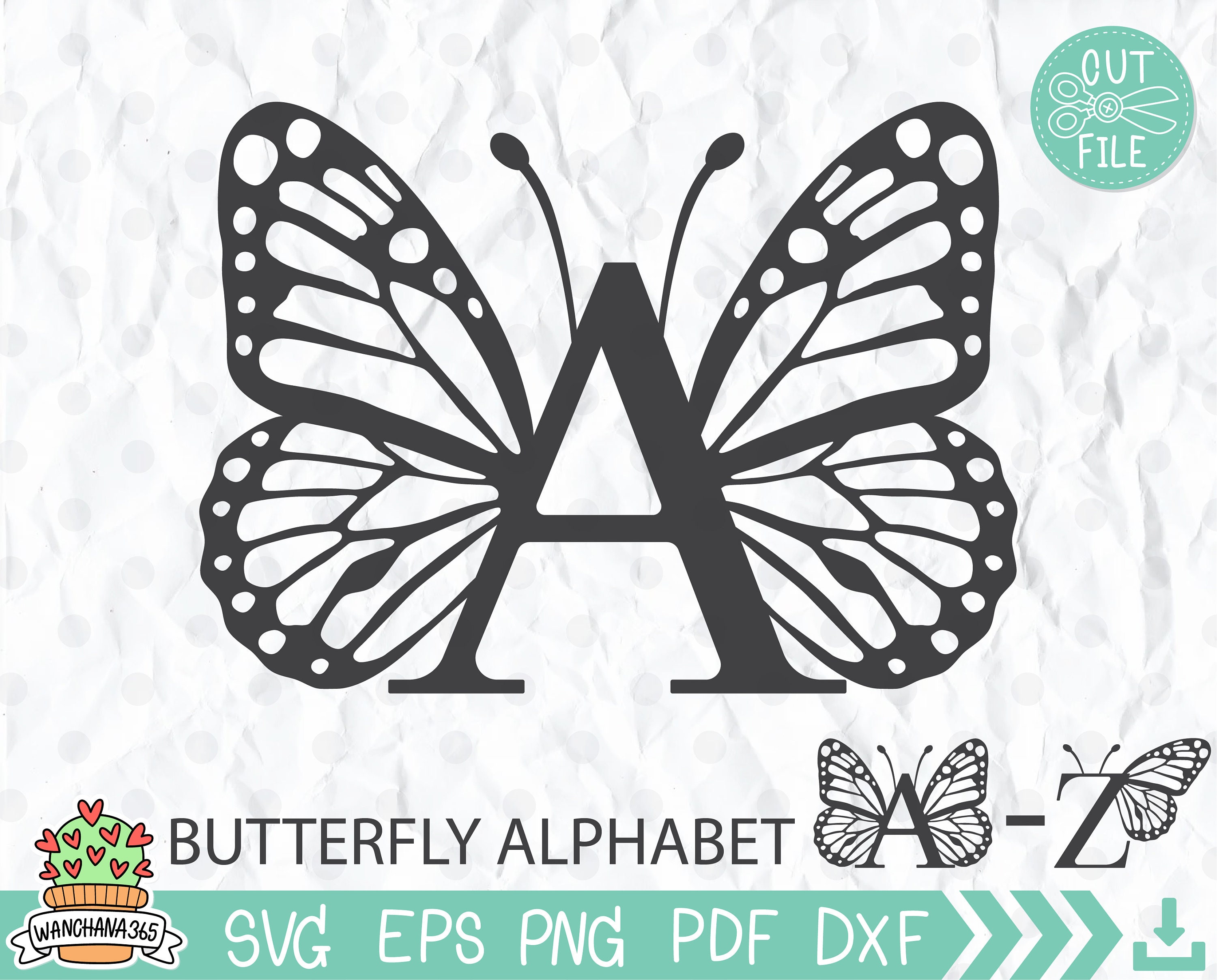 Butterfly Monogram Font: Alphabet SVG Cut Files (digital Download) - Etsy
