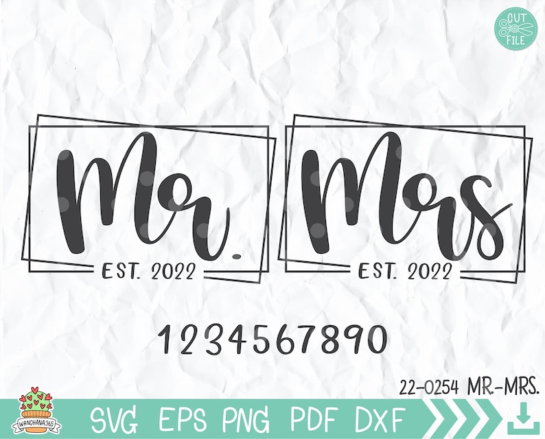 Mr and Mrs Est SVG: Wedding Cut File (digital Download) - Etsy