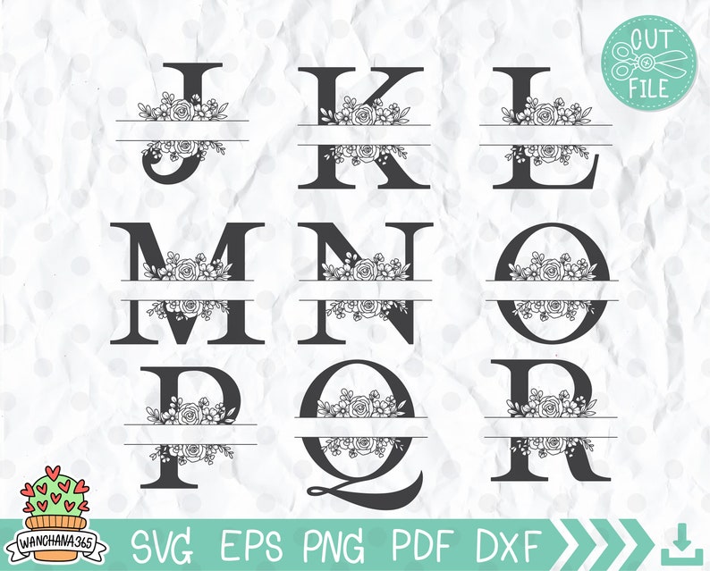 Split Monogram Letters A-Z Svg Png Dxf and Eps Files - Etsy