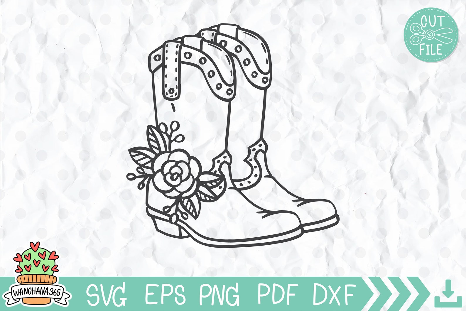 Cowboy boots SVG Cowboy boots with Flowers SVG Boots | Etsy