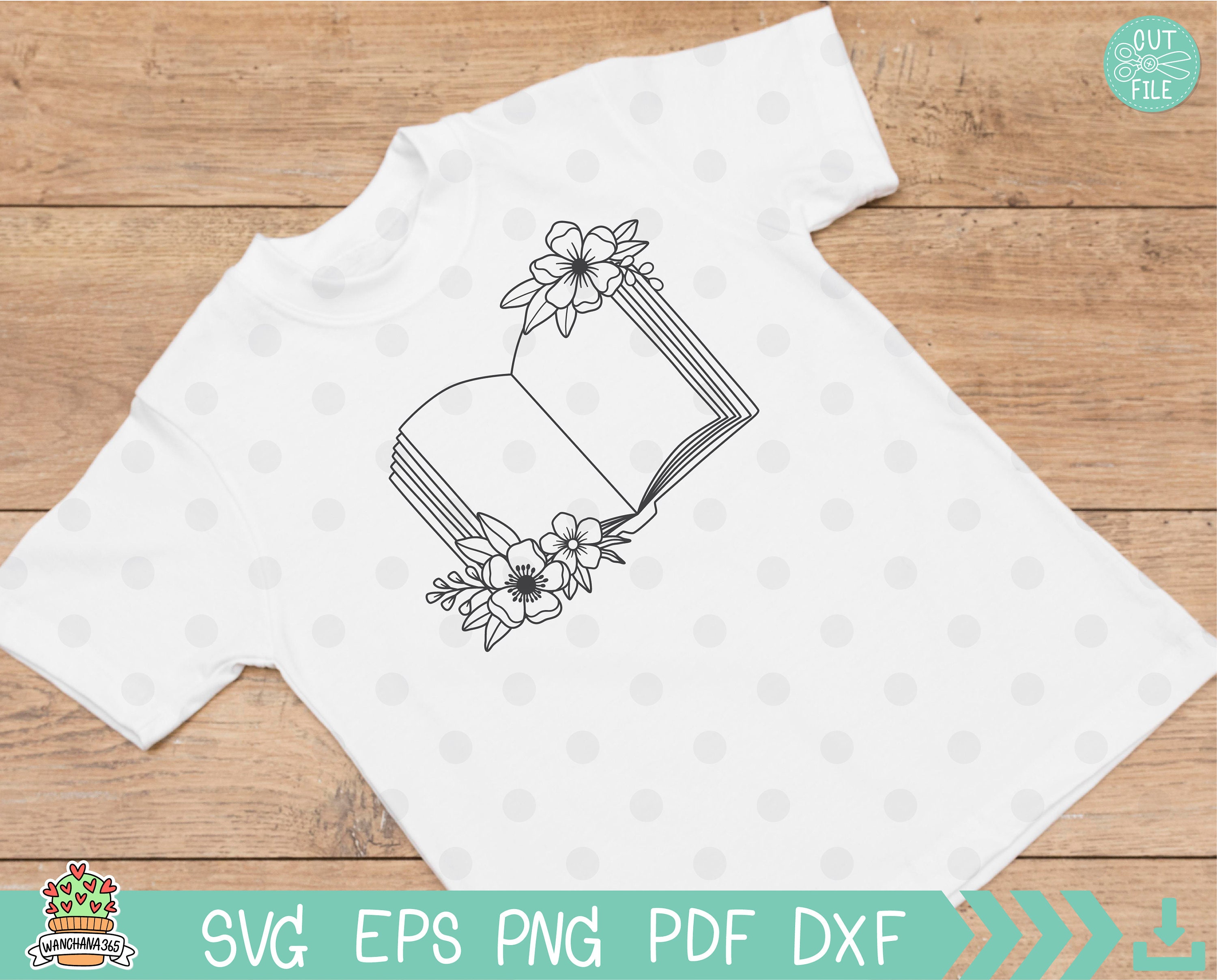 Books Svg Teacher Shirt Svg Books With Flowers Monogram Svg - Etsy