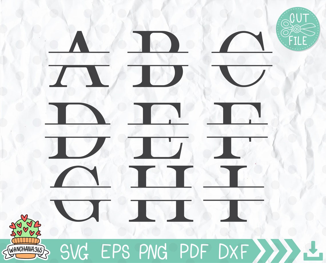 Split Letters A-Z SVG Split Monogram Svg Split Letters - Etsy