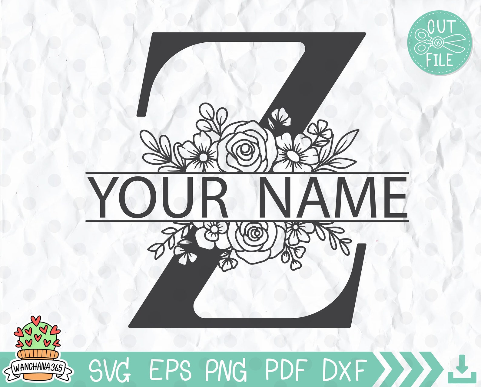 Split Monogram Letters A-Z Svg Png Dxf and Eps Files - Etsy