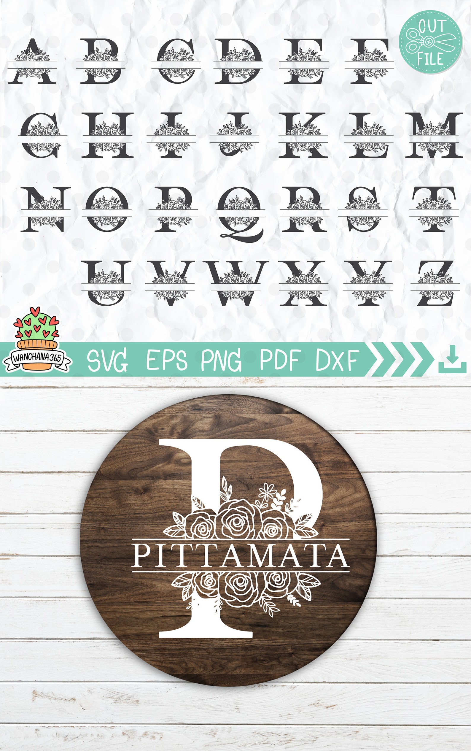 Split Monogram Letters A-Z Instant Digital Download Svg - Etsy