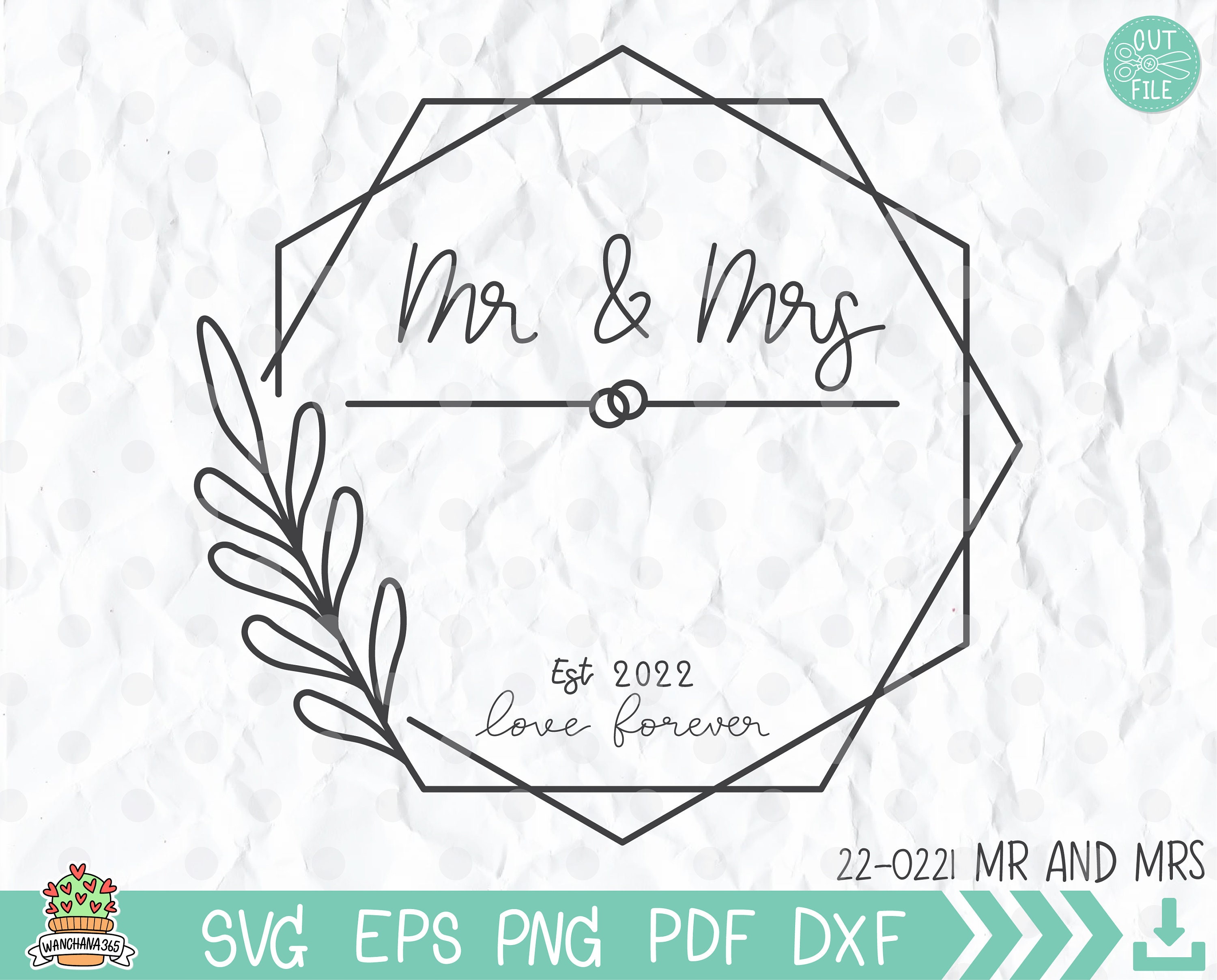 Mr and Mrs Split Monogram Svg Geometric Minimalistic Wedding - Etsy