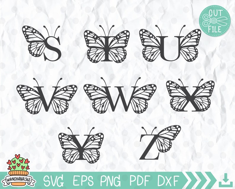 Butterfly Monogram Font: Alphabet SVG Cut Files (digital Download) - Etsy