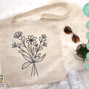 Floral Bundle Svg, Hand Draw Bouquet Svg Bundle, Flowers Svg Hand Drawn ...