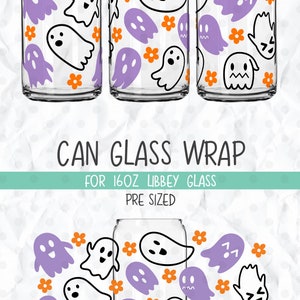 Retro Happy Ghosts Libbey Can Glass Svg, Ghost Halloween Svg, Spooky ...