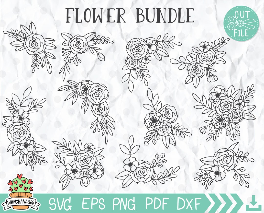 Flower SVG, Floral Svg, Floral Svg Bundle, Flower Svg Cut Files ...