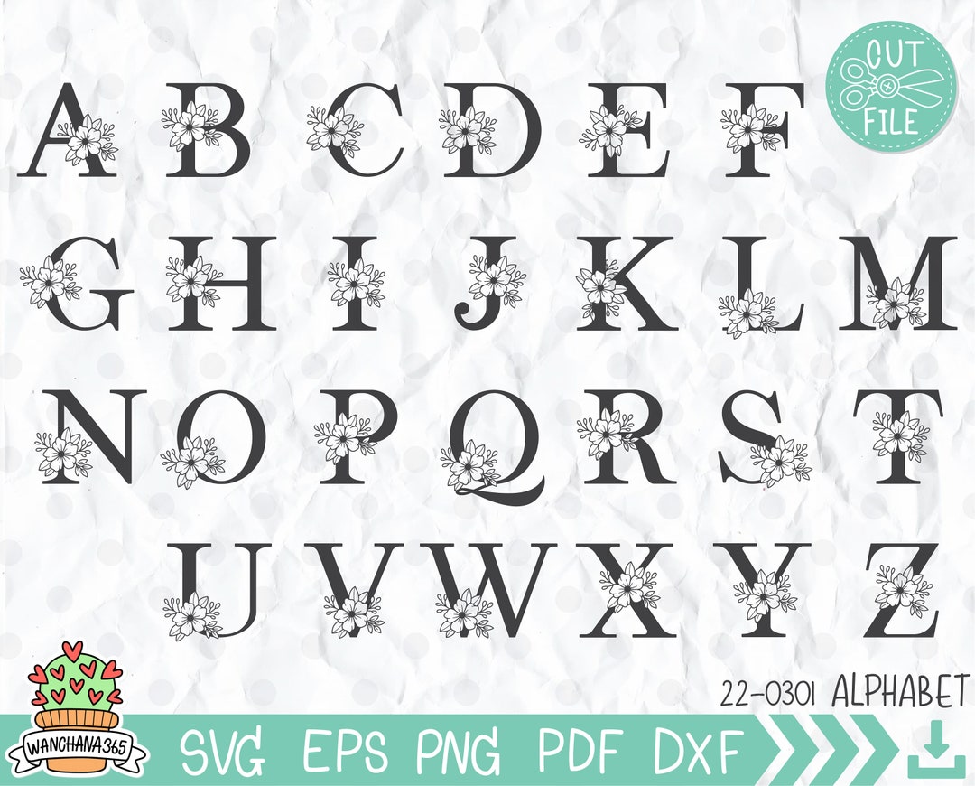 Floral Alphabet SVG: Flower Monogram Letters A-Z (digital Download) - Etsy