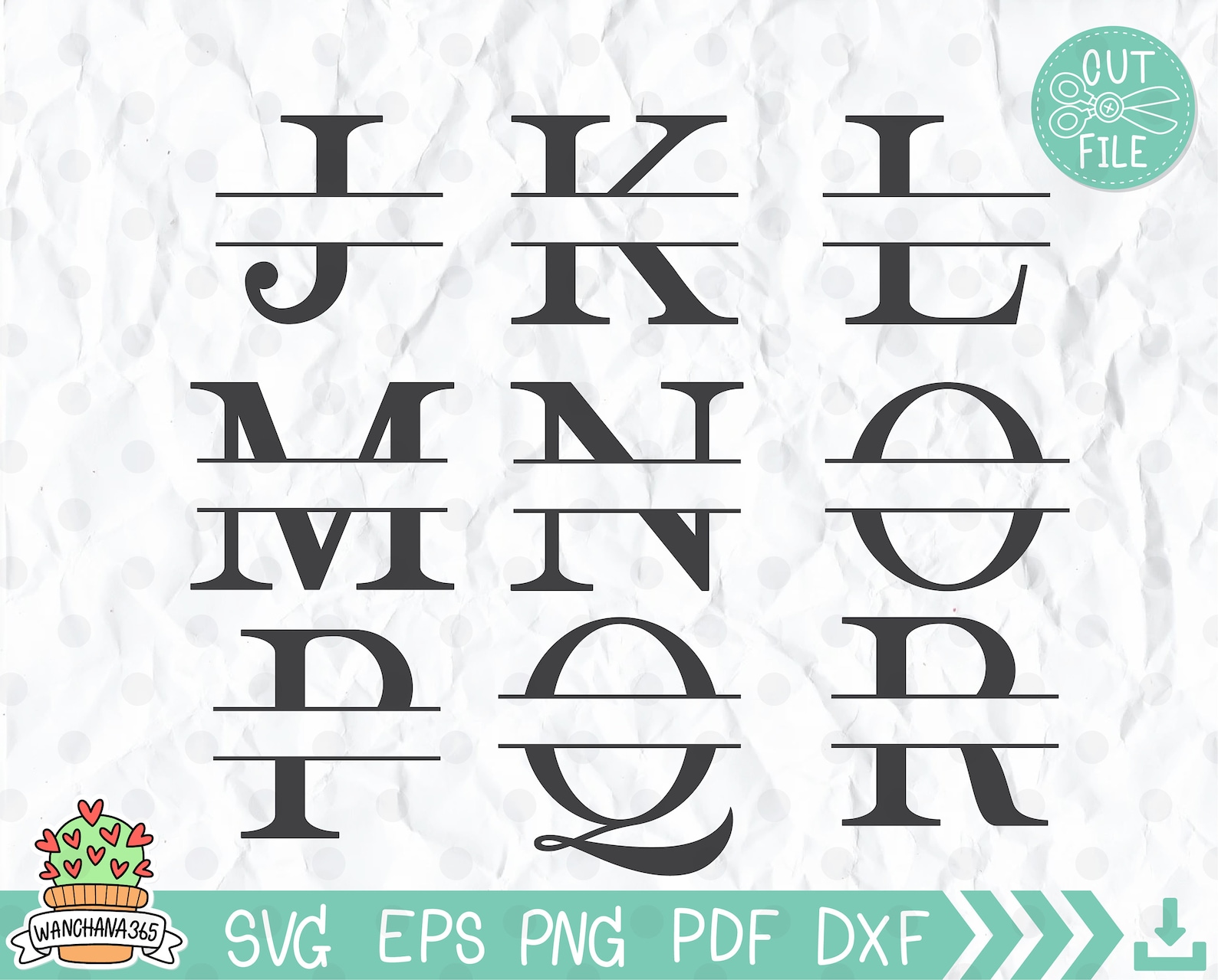 Split Letters A-Z SVG Split Monogram Svg Split Letters - Etsy