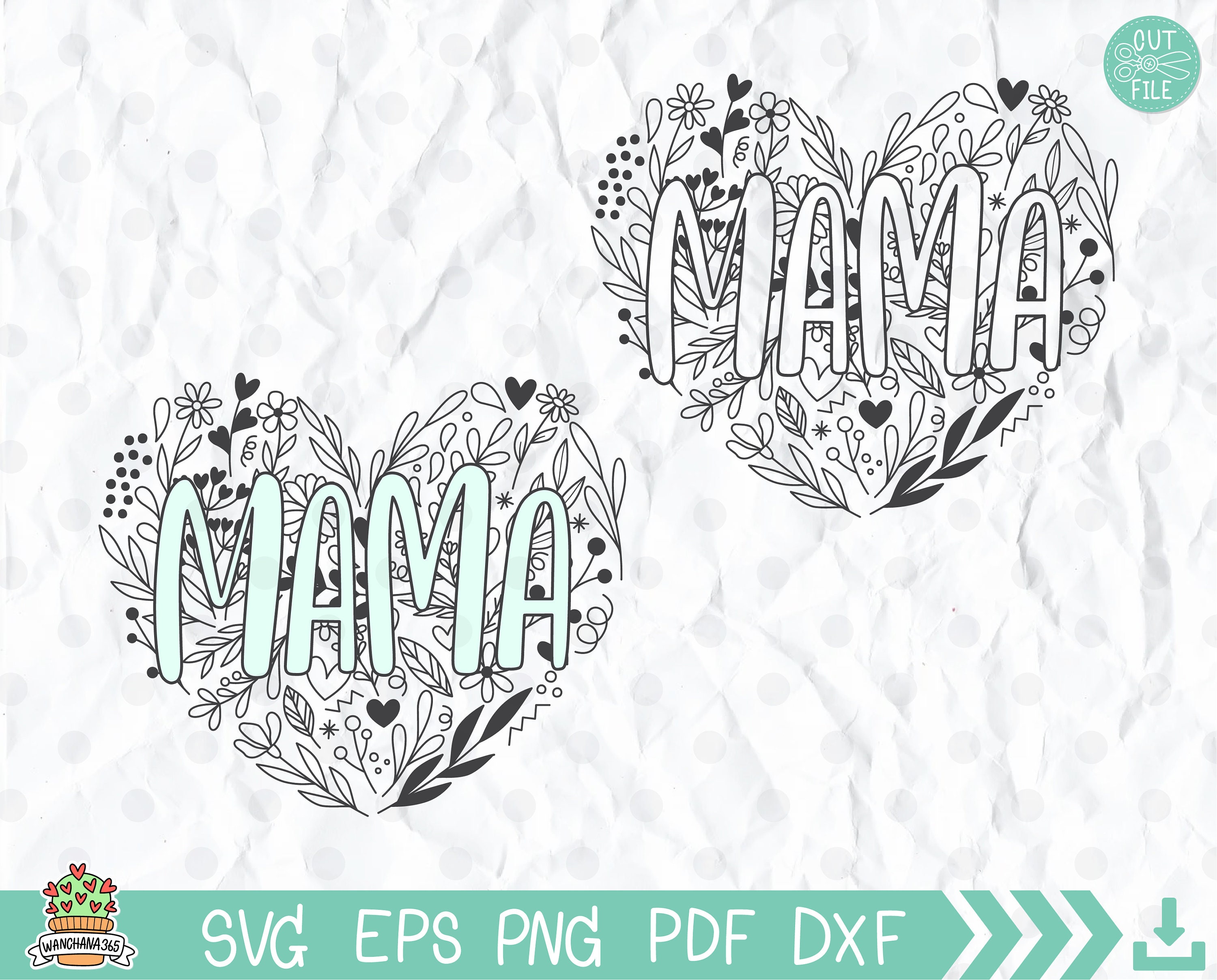 Flower Heart Svg Mama Svg Design Heart Svg for Cricut Mom - Etsy